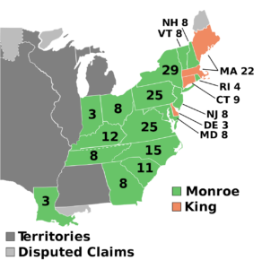 1816 US Presidential Election Map: Monroe vs King - Brilliant Maps