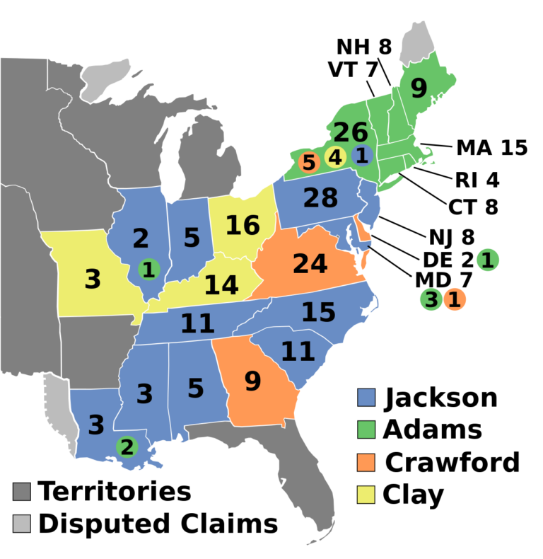1824 US Presidential Election Map: Adams vs Jackson - Brilliant Maps
