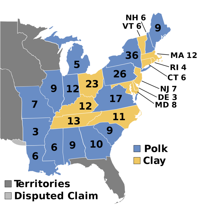 1844 US Presidential Election Map: Polk vs Clay - Brilliant Maps
