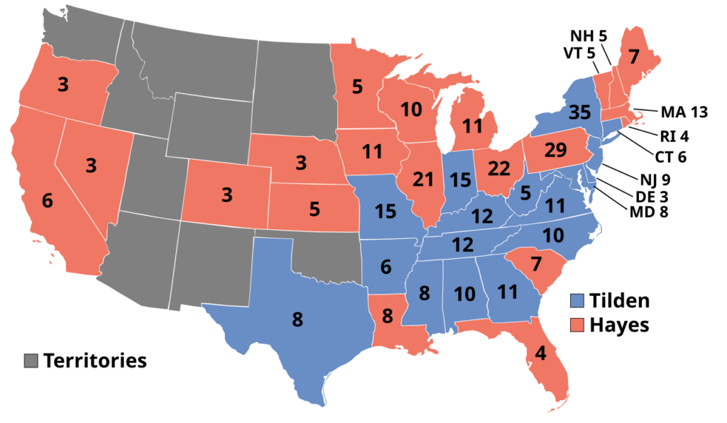 1876 US Presidential Election Map: Hayes vs Tilden - Brilliant Maps