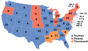 1948 US Presidential Election Map: Truman vs Dewey vs Thurmond ...