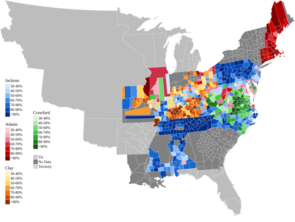 1824 US Presidential Election Map: Adams vs Jackson - Brilliant Maps
