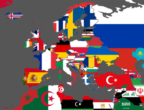 Flag (Vexillographical) Map of Europe & North Africa - Brilliant Maps