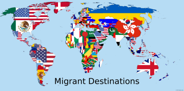 Flags Of The Most Popular Migrant Destination By Country - Brilliant Maps