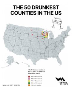 America's Drunkest & Driest Counties Based On Excessive Drinking ...