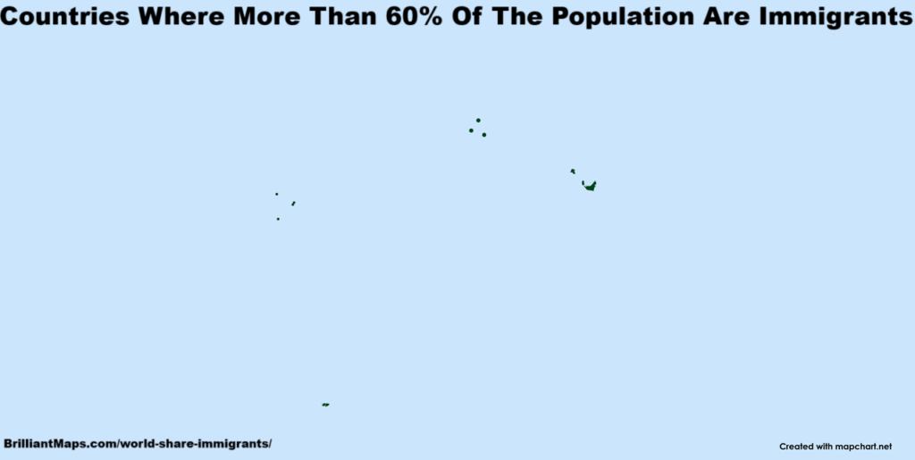 The World Only Showing Countries Based On Share of Immigrants ...