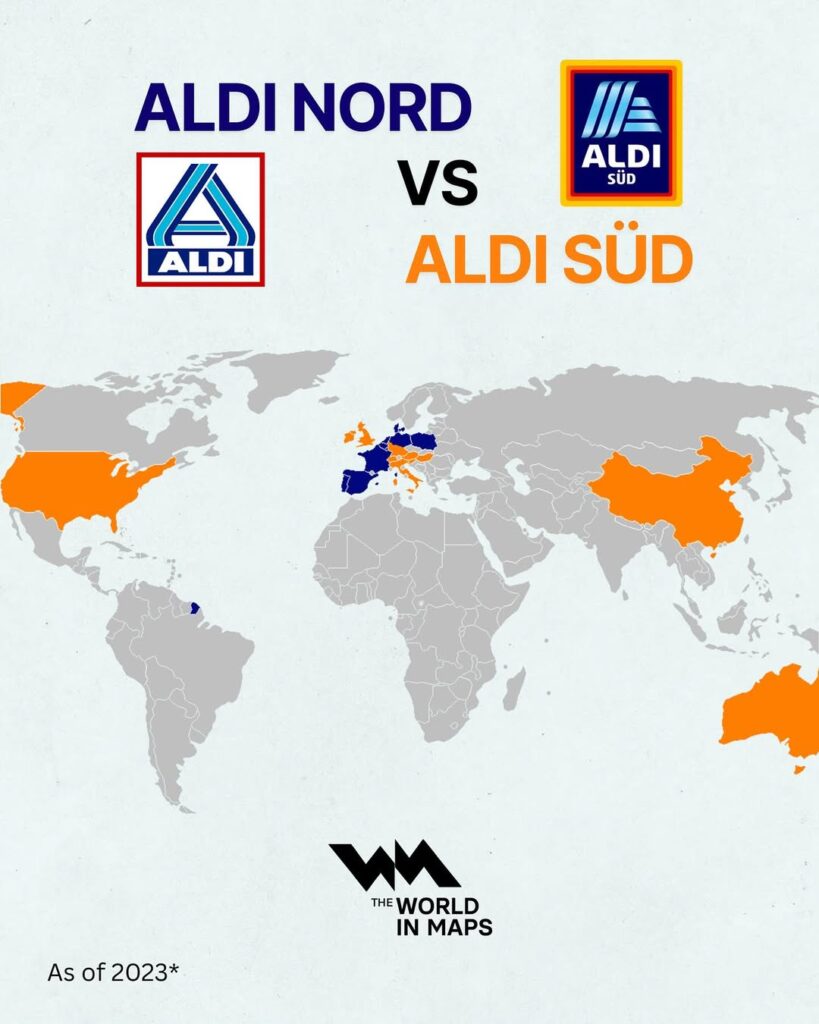 Germany (And The World) Divided By Aldi Nord (North) vs Aldi Süd (South ...
