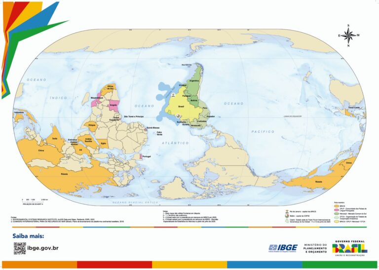 Upside-Down Brazil Centred Map From The Brazilian Government ...