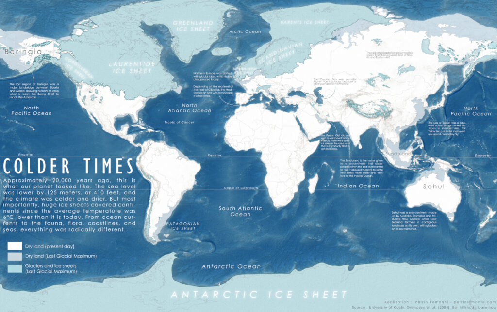Map Of The World During The Last Ice Age - Brilliant Maps