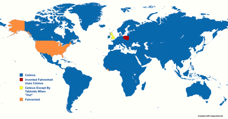 Celsius vs Fahrenheit Use Around The World - Brilliant Maps