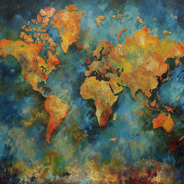 19 World Maps In The Style of Famous Artists - Brilliant Maps