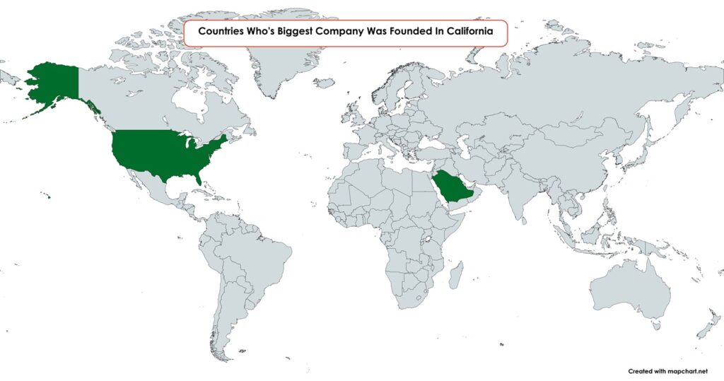 Countries Whose Biggest Company Was Founded in California - Brilliant Maps