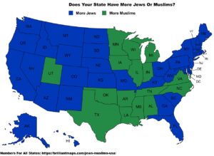Does Your State Have More Jews or Muslims? - Brilliant Maps