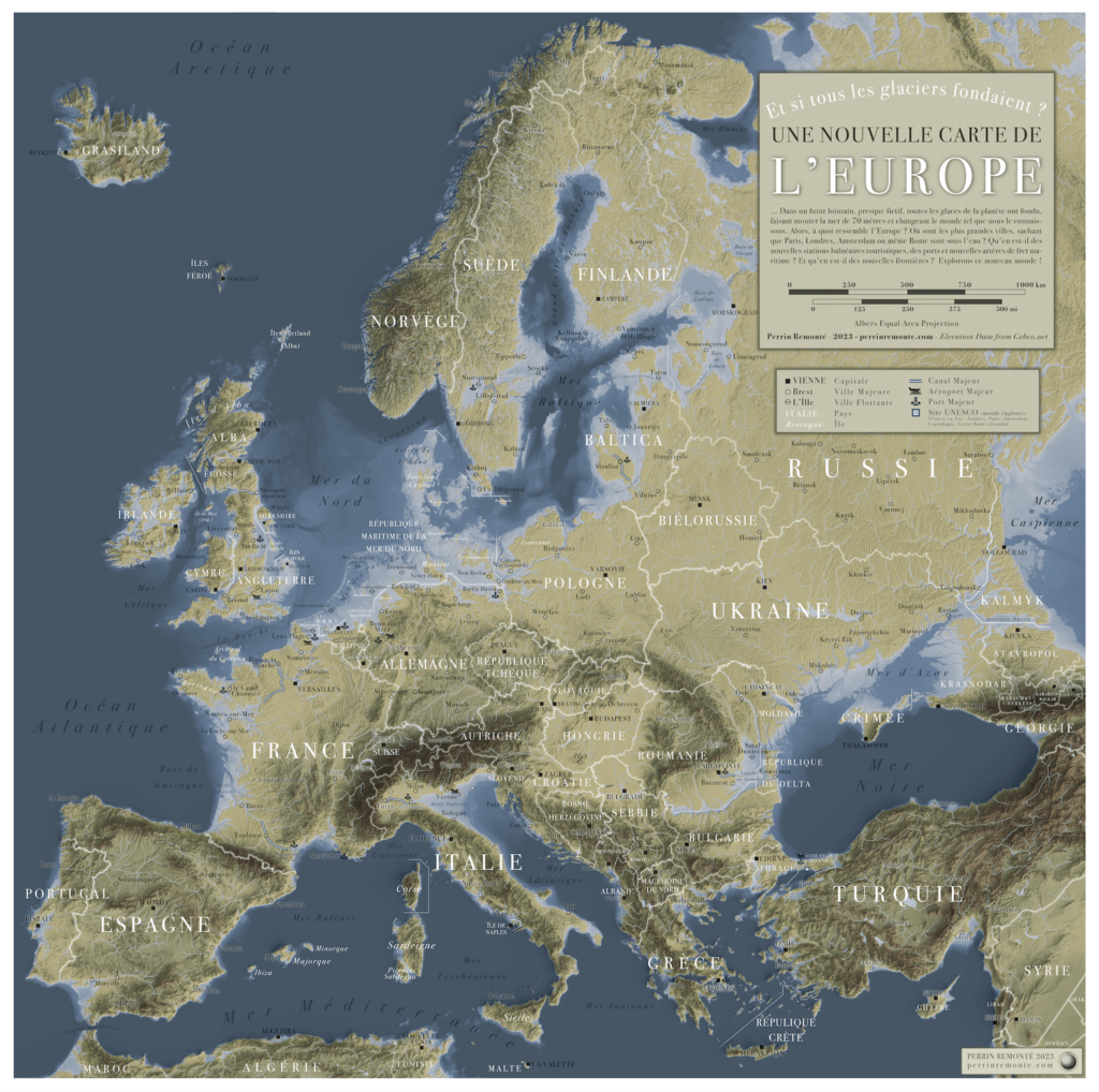 Map of Europe: What if all the glaciers melted? - Brilliant Maps