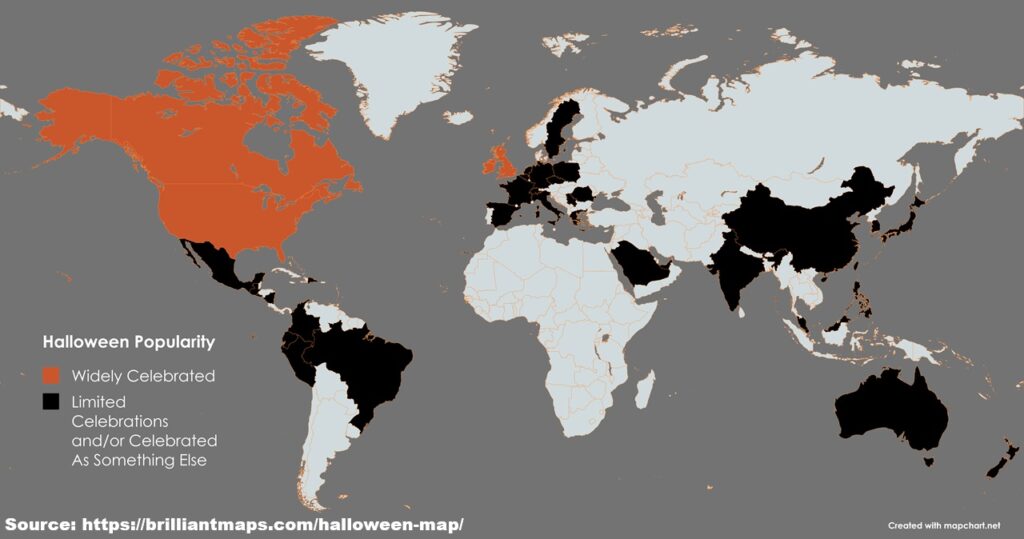 What Countries Celebrate Halloween? - Brilliant Maps