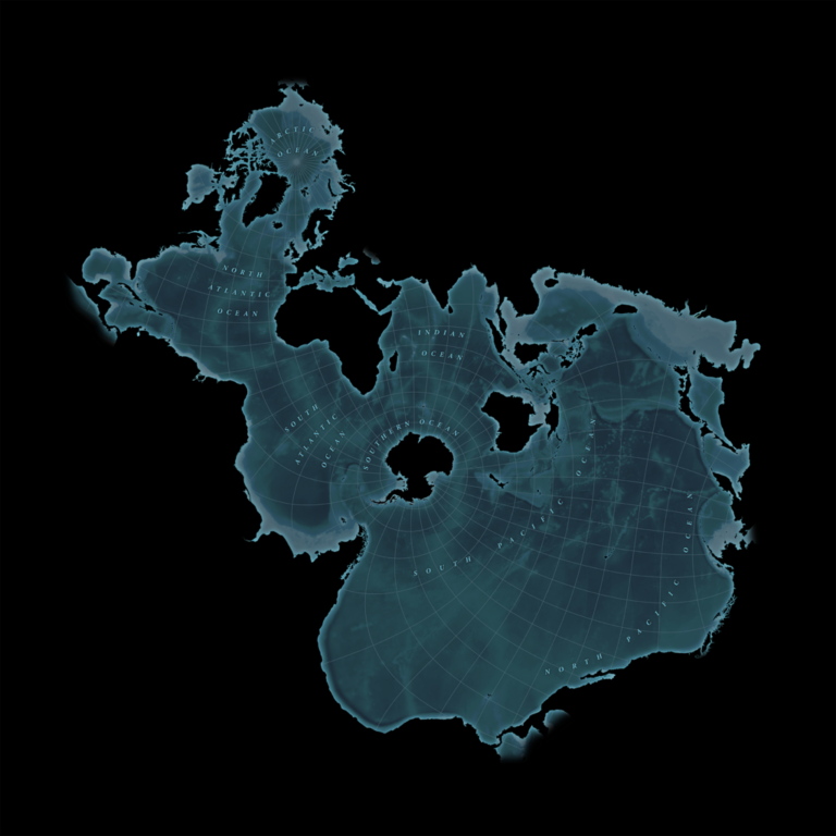 Spilhaus World Ocean Map Projection With Sea Surface Temp