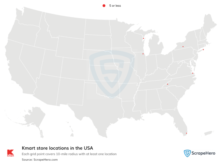 Map Of All 11 Remaining Kmart Locations In The US By State