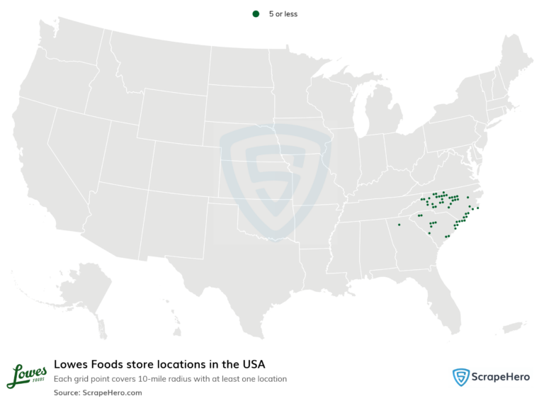 Map Of All 81 Lowes Foods Locations In The US By State