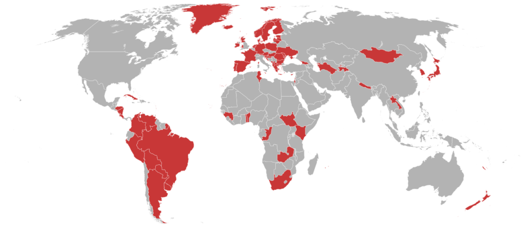 Map Of The 74 Countries & Territories That Ban The Corporal Punishment ...