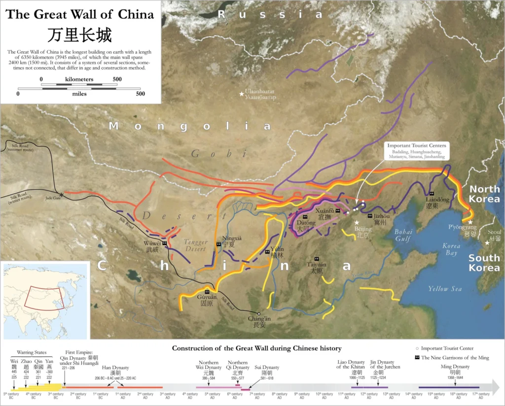 Map of The Great Wall Of China - Brilliant Maps