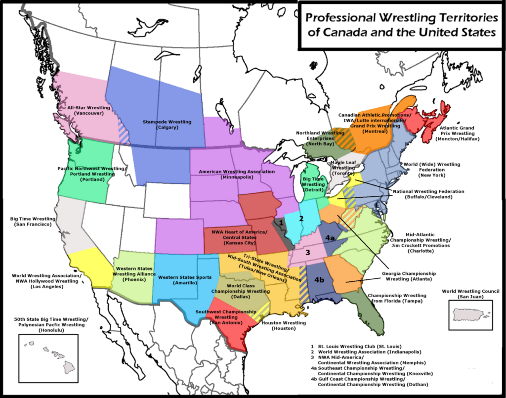 Old NWA Professional Wrestling Territories Before The WWF/WWE Went ...