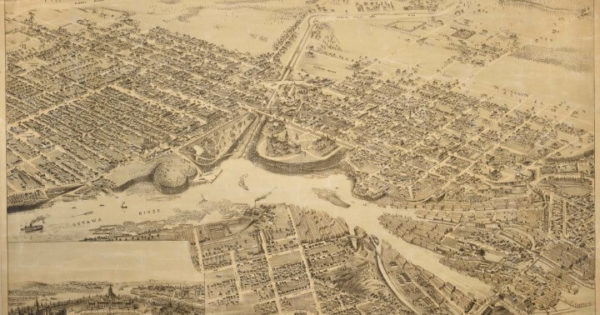 Bird’s Eye View of The City of Ottawa, Ontario (Canada) In 1876 ...