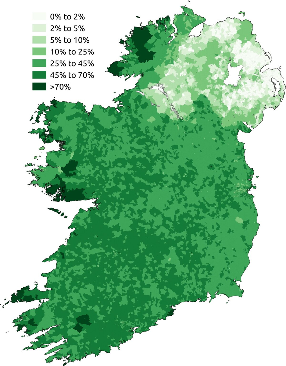 Daily Irish Speakers In Ireland By Electoral Division In 2022 ...