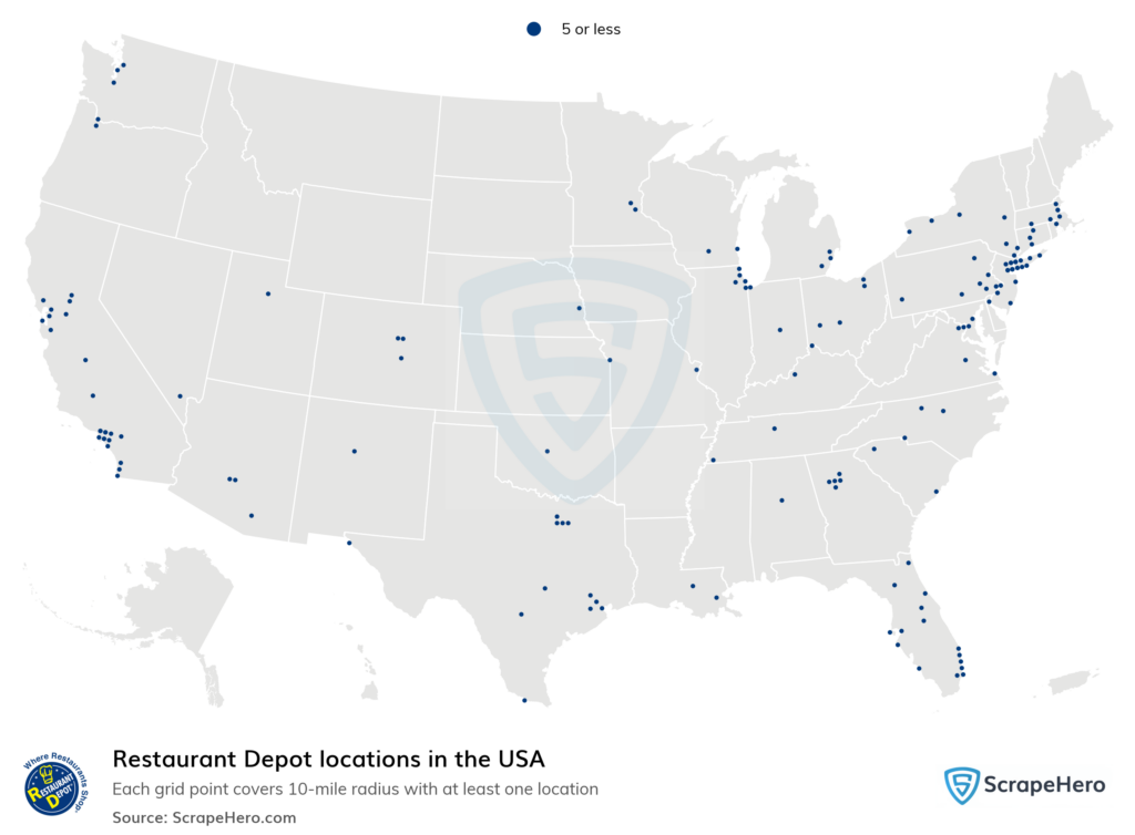 Map Of All 158 Restaurant Depot Locations In The US By State