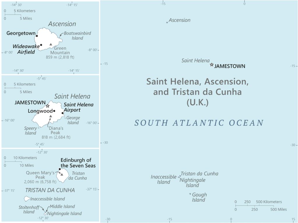 Map Of Saint Helena, Ascension, and Tristan da Cunha Created By The CIA ...