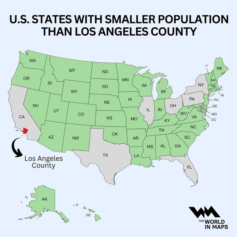 US States With A Smaller Population Than Los Angeles County - Brilliant ...