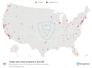 Map Showing All 593 Trader Joe’s Store Locations In The US - Brilliant Maps