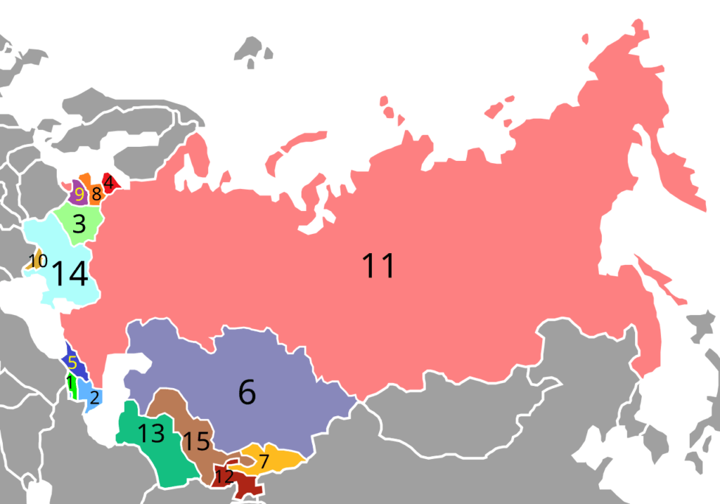 Final Map Of The Republics of the Soviet Union Published By The CIA In ...