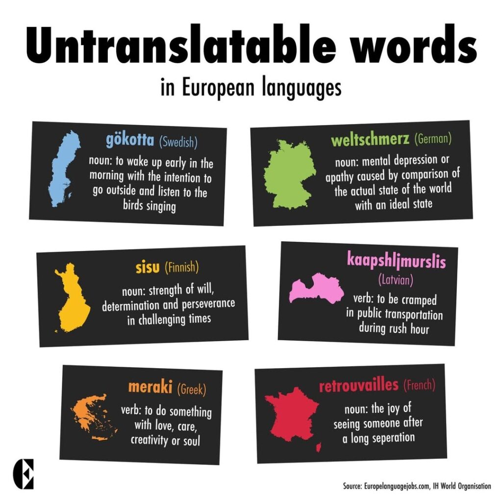 18 Brilliant Untranslatable Words From European Languages Brilliant Maps