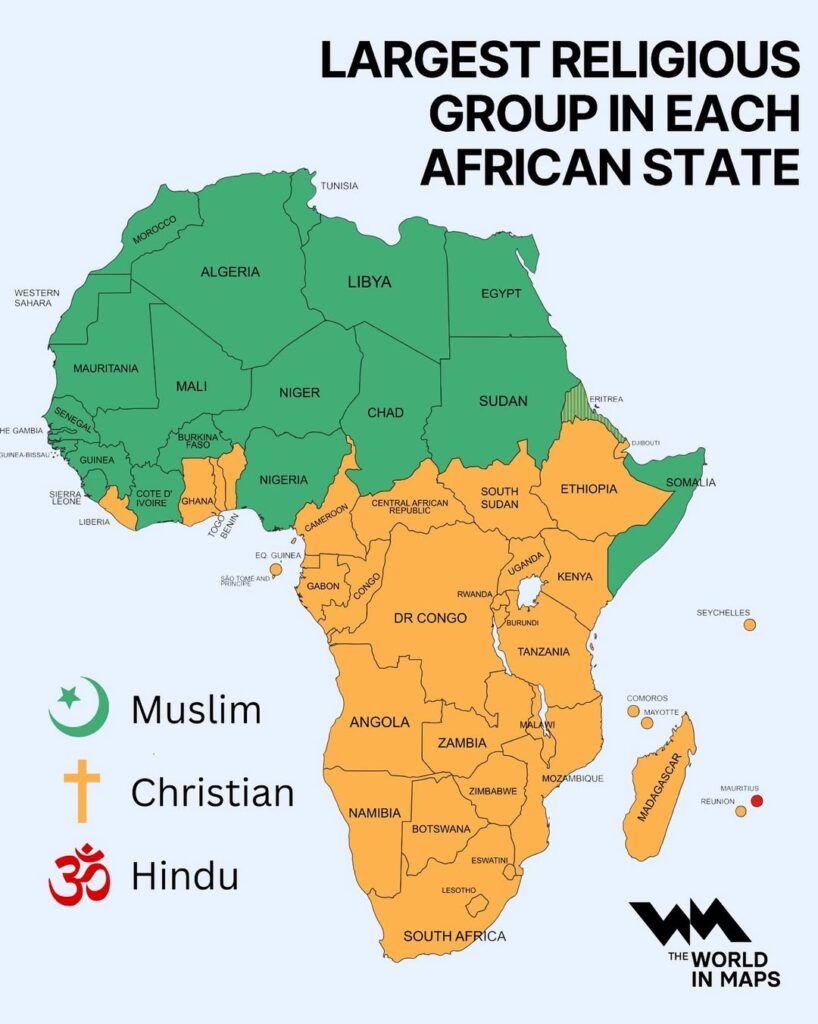 Simplified Map Of Africa's Religions - Brilliant Maps