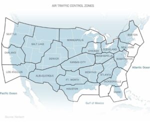 Map of The 20 Air Traffic Control Zones In The Contiguous United States ...