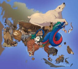 Map of Asia Made Up Of Its National Animals - Brilliant Maps