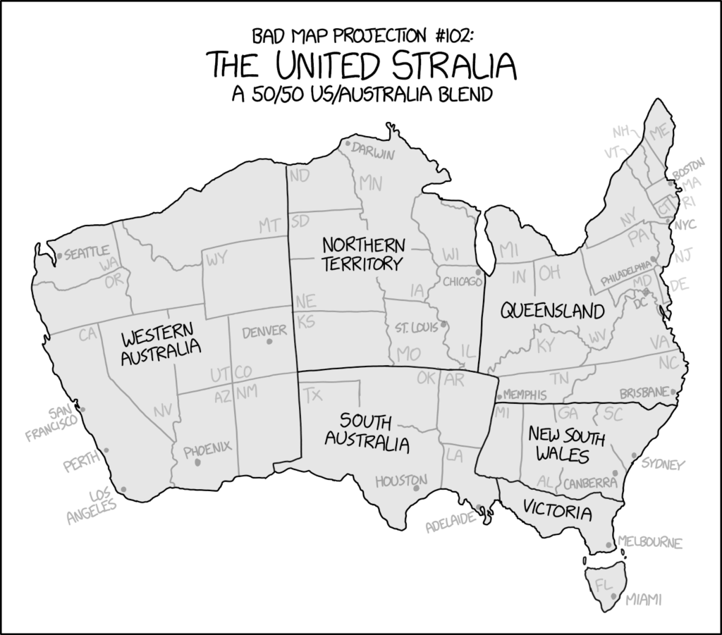 8 Really Bad Map Projections From XKCD - Brilliant Maps