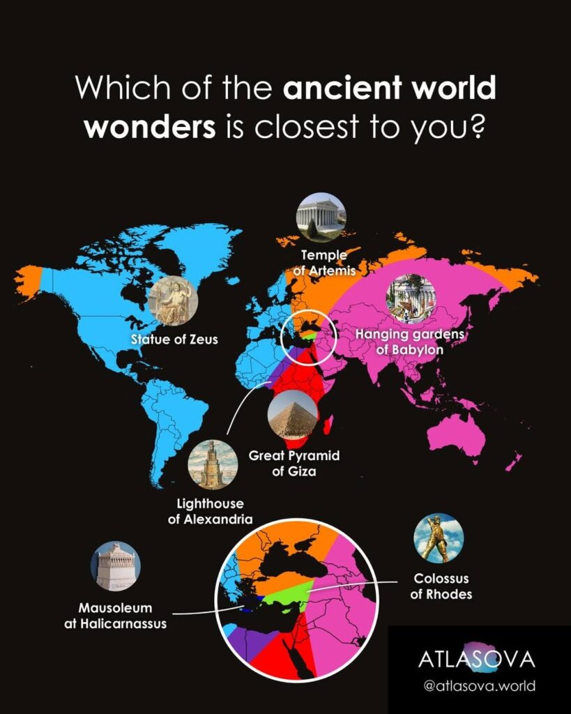 Map & Timeline Of The Seven Wonders of the Ancient World - Brilliant Maps