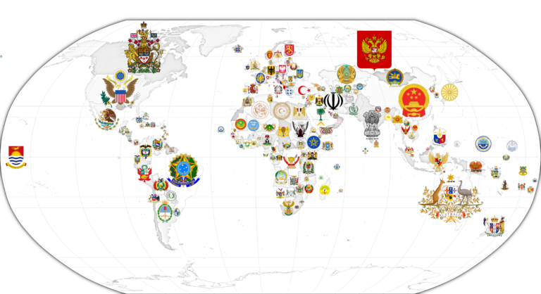 Coat of Arms World Map - Brilliant Maps