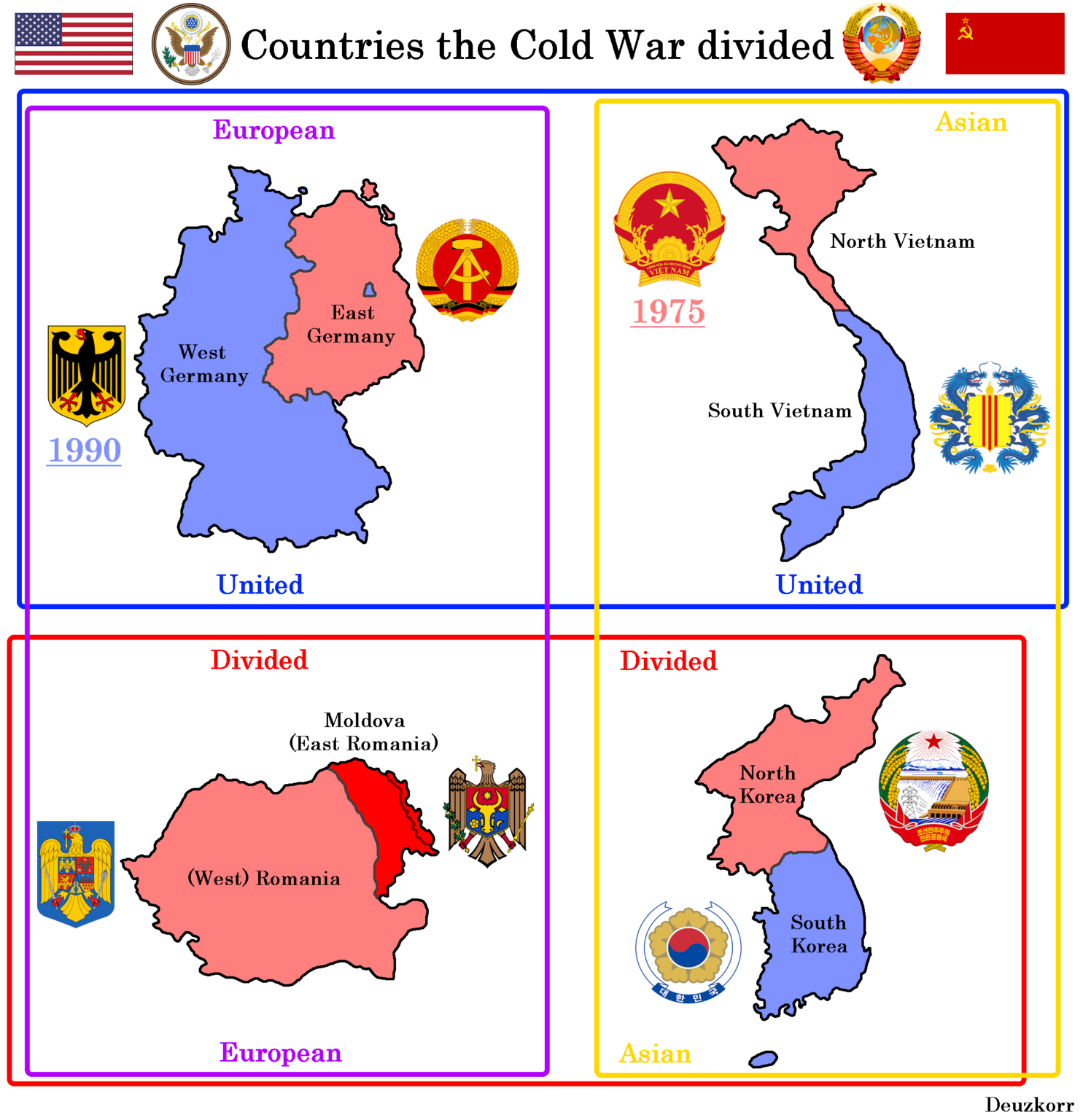 4 Countries Divided By The Cold War - Brilliant Maps