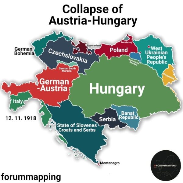 Map of Austria Immediately After WW1 - Brilliant Maps
