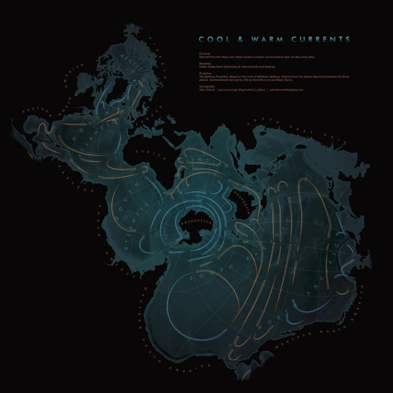 Spilhaus World Ocean Map Projection With Sea Surface Temp