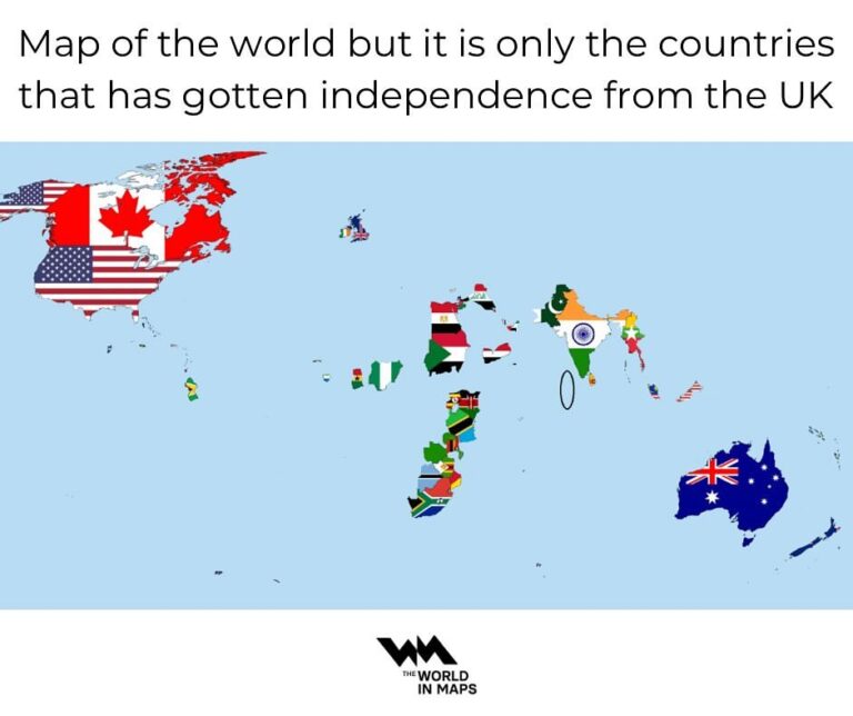 Map of All Countries That Have Ever Gained Independence From The United ...