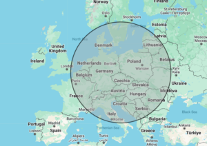 There Are 36 Countries Within 1,000km From Just Outside Prague ...