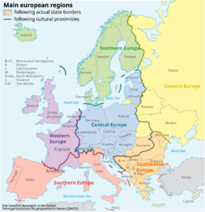 Cultural Regions Of Europe According The German Permanent Committee on ...