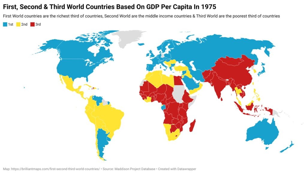 First, Second & Third World Countries Based On GDP Per Capita In 1950 ...
