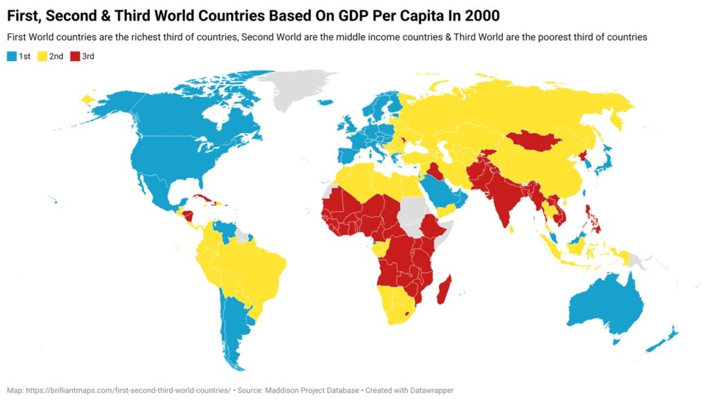 First, Second & Third World Countries Based On GDP Per Capita In 1950 ...