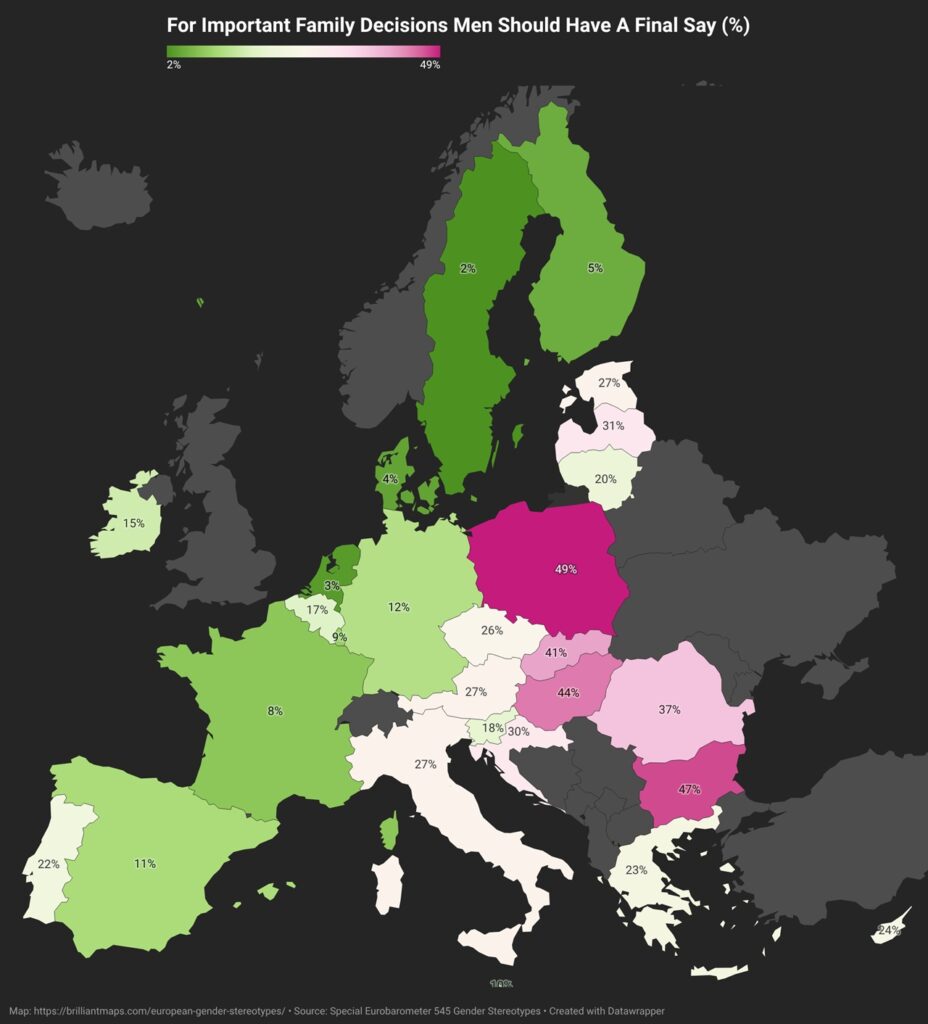 13 Shocking European Gender Stereotype Maps - Brilliant Maps