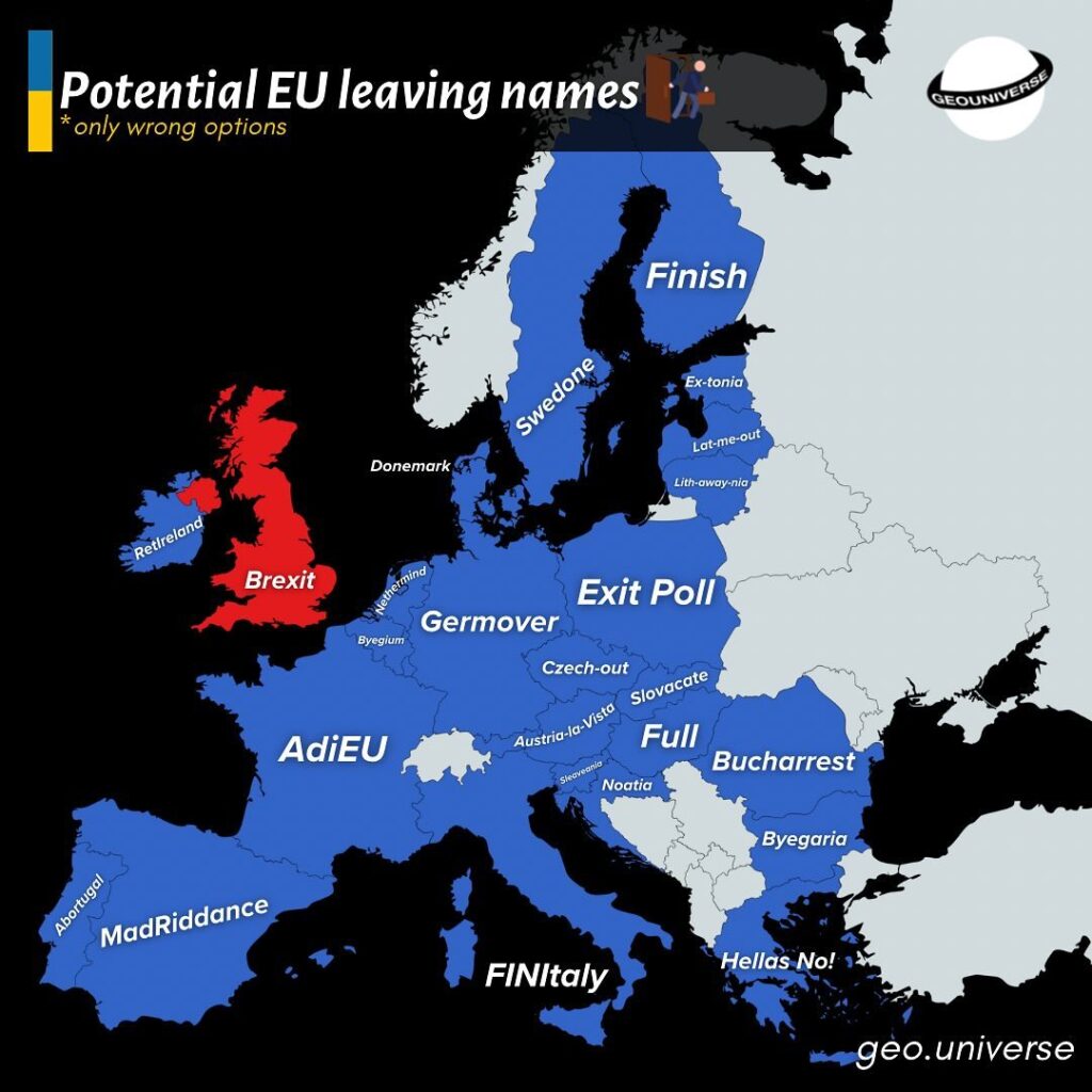 Potential EU Exit Names For The 27 Remaining Member Countries ...