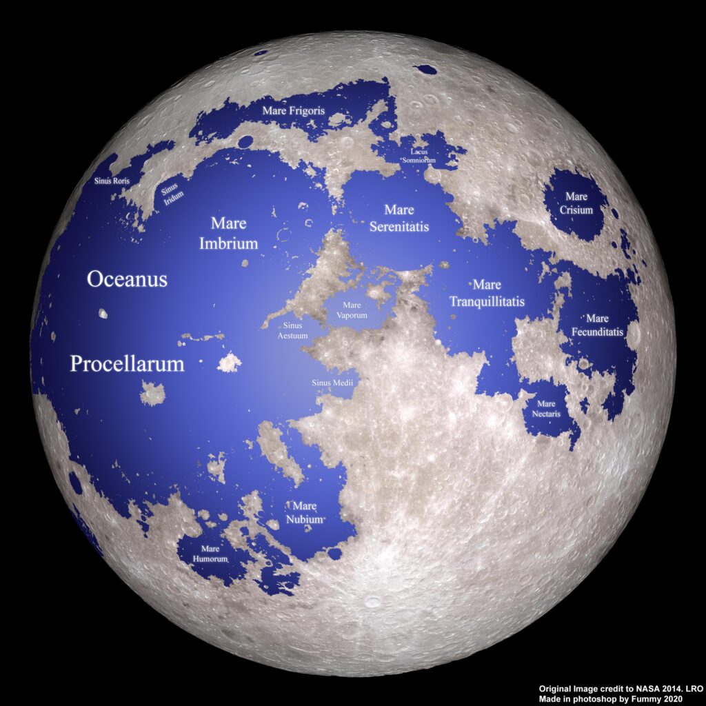 Map of the Moon If Its “Seas” Were Really Seas - Brilliant Maps